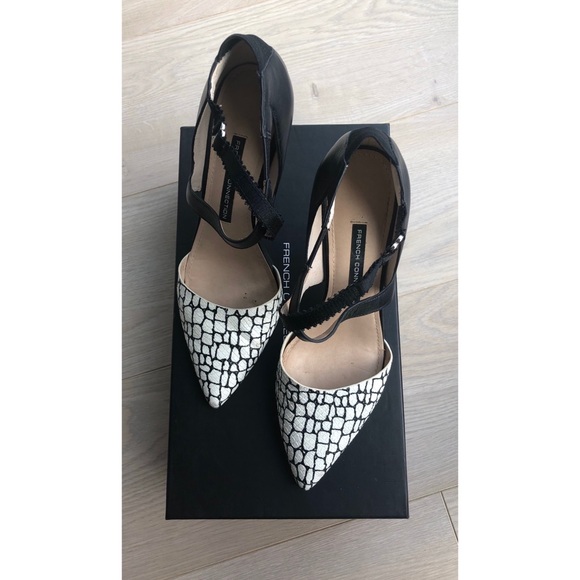 French Connection | Shoes | French Connection Elma Black White Heels ...